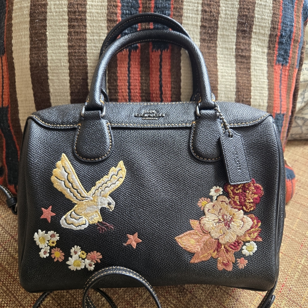 Coach Tattoo Embroidery Mini Bennett Satchel Black/Mu… - Gem